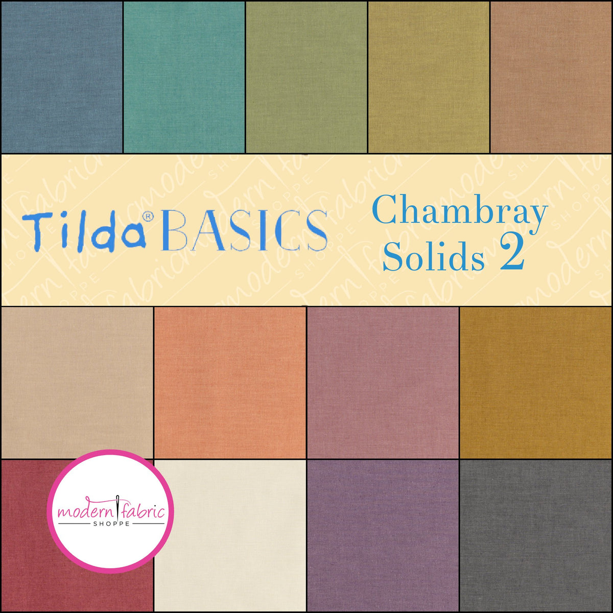 Chambray Basics-NEW Colors by Tilda- Half Yard Bundle - Modern Fabric ...