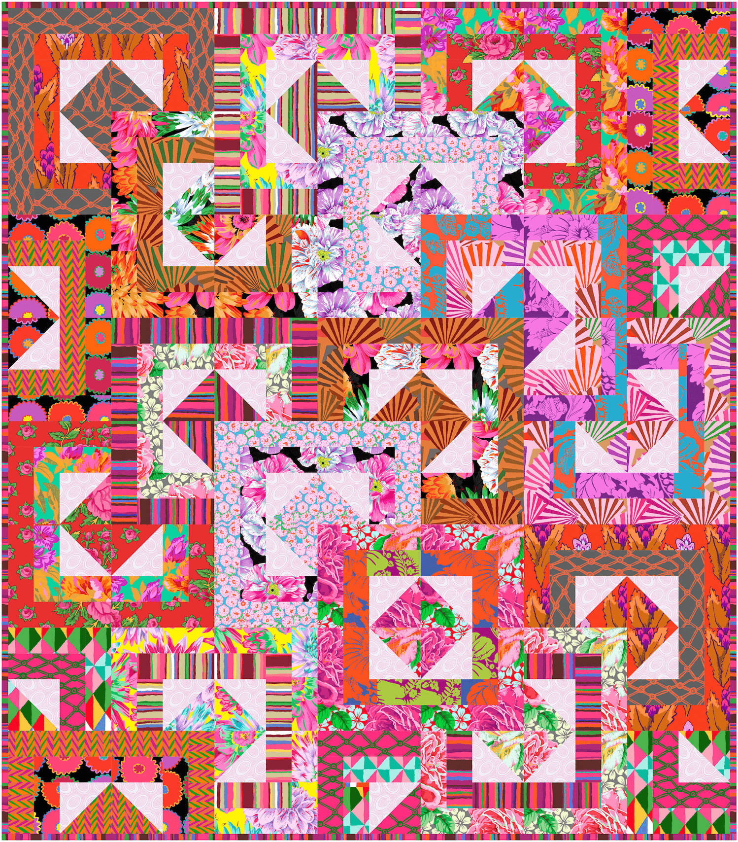 PRE-ORDER Kaffe Fassett- All Stacked Up Quilt Kit- Warm- February 2026 ...