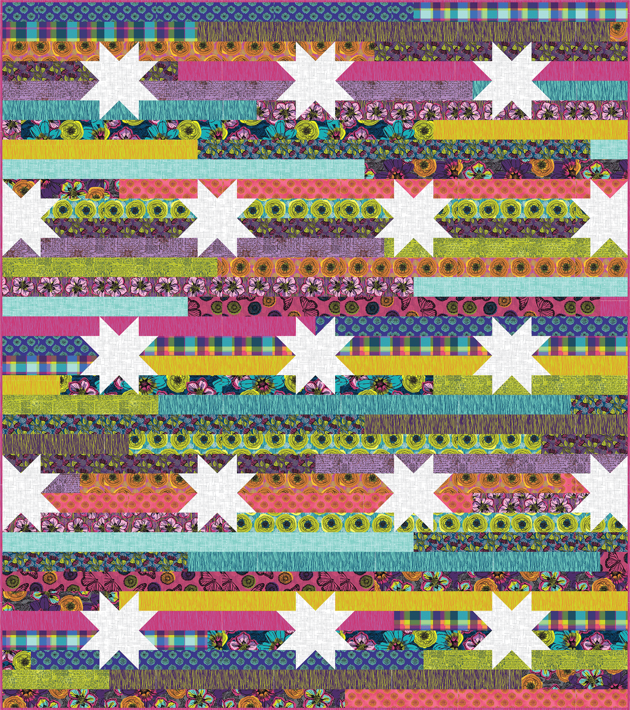 PRE-Order Natalie Barnes- Jelly Stars Quilt Kit featuring Winding Road ...