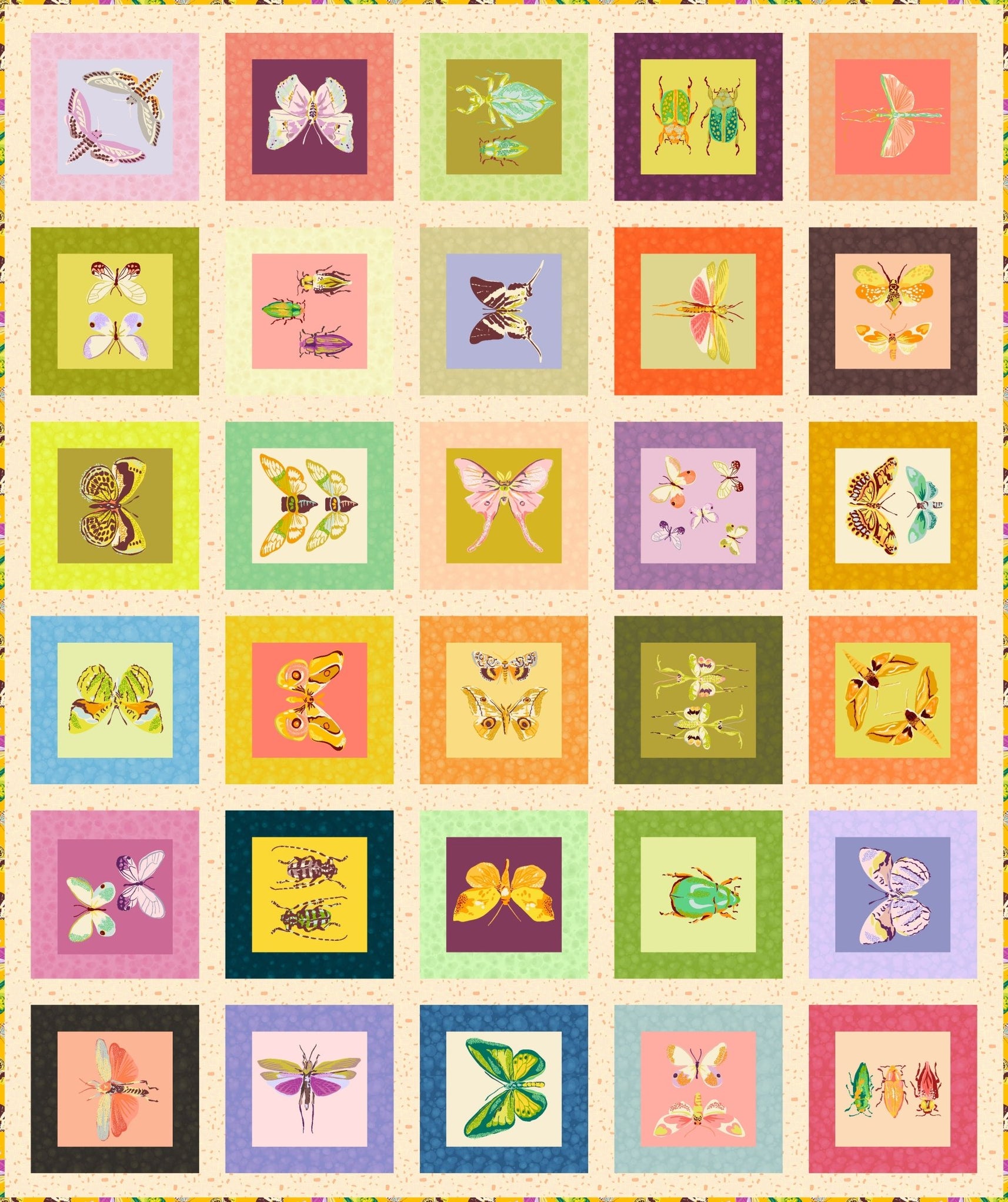 PRE-Order Tamara Kate- Gallery Wall Quilt Kit featuring Insectarium ...