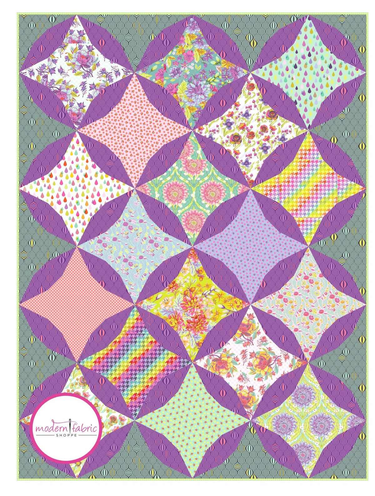 PRE-ORDER Tula Pink- Untamed- Aunt June's Flower Garden Quilt Kit ...